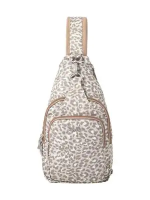 BAGGALLINI Central Park Sling Bag - Mocha Cheetah Print
