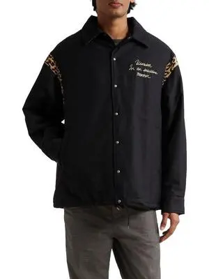 Visvim Embroidered Linen And Cotton Coach's Jacket - Black