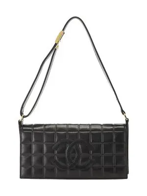 CHANEL Leather Chocolate Bar Shoulder Bag
