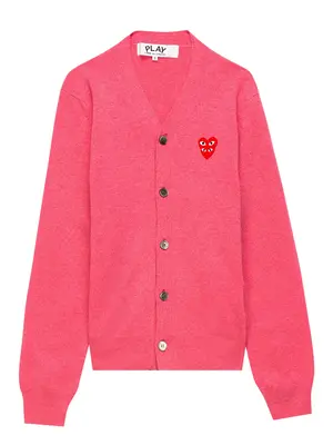 Play Comme Des Garcon V-neck Cardigan - Pink