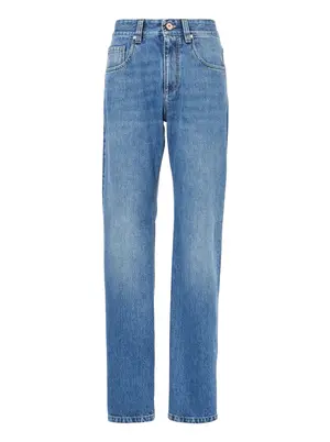 Brunello Cucinelli High-rise Straight Jeans - Blue