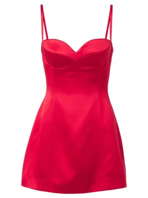 Magda Butrym Silk And Wool Satin Mini Dress - Red