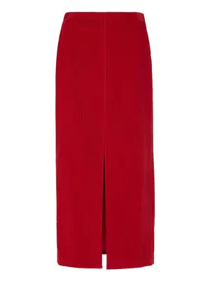Brunello Cucinelli Cotton Midi Skirt - Red