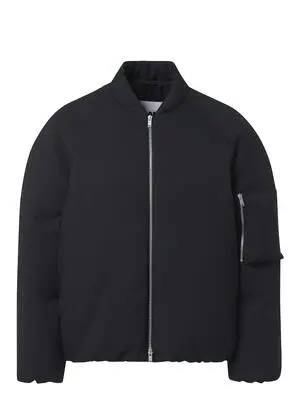 JIL SANDER Oversized Gabardine Down Jacket - Black