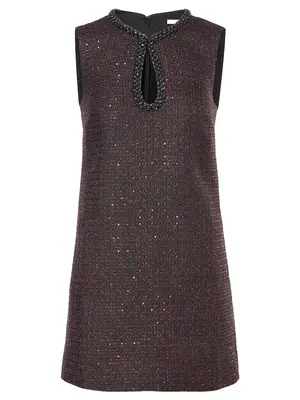 SELF-PORTRAIT Sequined Tweed Minidress - Black