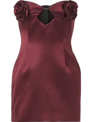 Magda Butrym Silk And Wool Corset Mini Dress - Burgundy