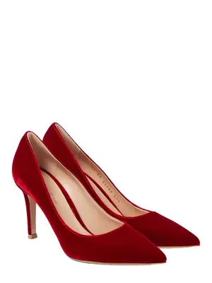 GIANVITO ROSSI 85 Velvet Pumps - Red