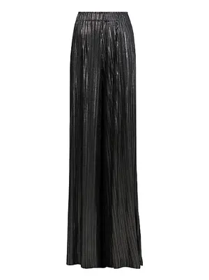 LEEM Plisse Wide-leg Trousers - Grey