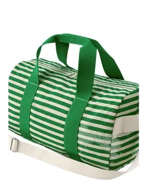 LANDS' END Canvas Weekender Duffle Bag Vibrant Clover/natural Stripe