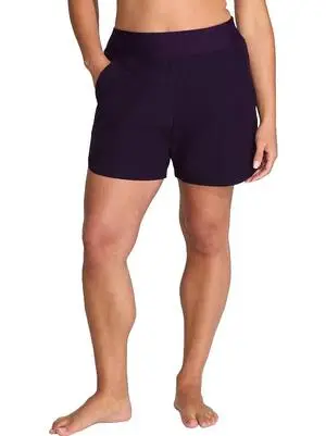 LANDS' END 5" Curvy Fit Quick Dry Board Shorts Blackberry