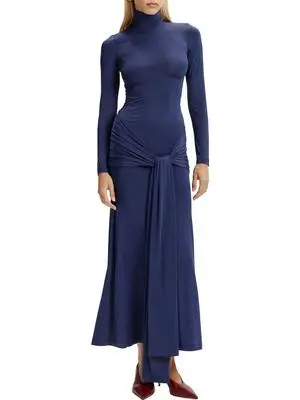 Bardot Alix Tie Front Maxi Dress - Navy