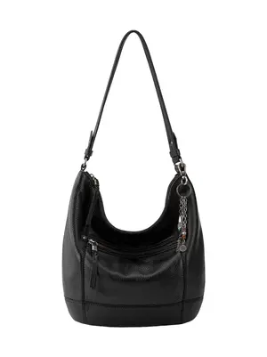 THE SAK Sequoia Leather Hobo Bag Black Suede Block