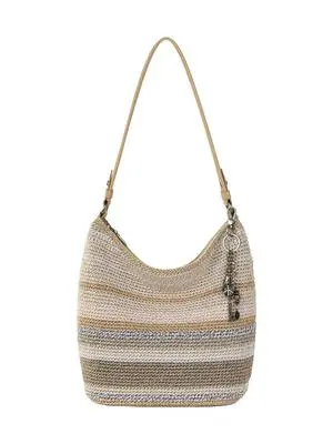 THE SAK Sequoia Leather Hobo Bag Sand Stripe