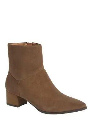Blondo Arena Pointed Toe Waterproof Bootie - Taupe Suede