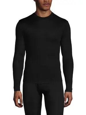 LANDS' END Lands' End Silk Long Underwear Crew Neck Black