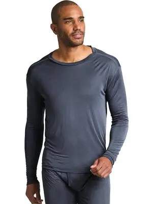 LANDS' END Lands' End Silk Long Underwear Crew Neck Shale