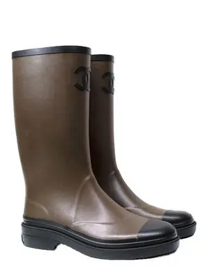 Chanel Rain Boots - Khaki