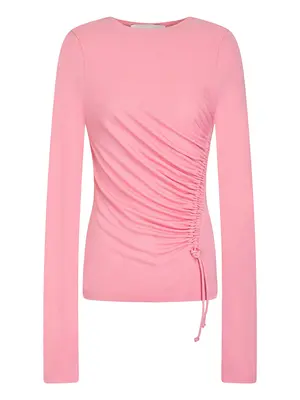 RÓHE Ruched Jersey Top - Baby Pink