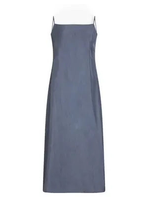 RÓHE Woven Midi Slip Dress - Anthracite
