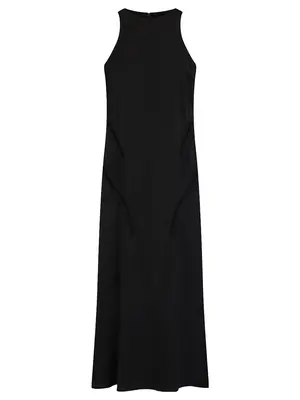 RÓHE Latticed-trim Crepe Midi Dress - Black