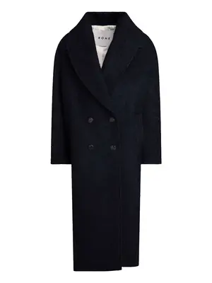 RÓHE Oversized Double-breasted Wool-blend Bouclé Coat - Midnight Blue