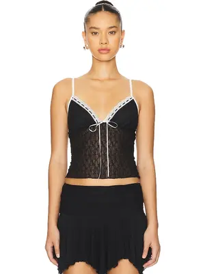 MORE TO COME Flor Cami Top - Black & White
