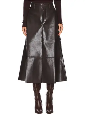 Citizens Of Humanity Cassia Faux Leather Skirt - Chocolate