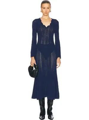 Escvdo Nani V-neck Midi Dress - Navy