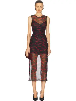 SIMONMILLER Kinny Mesh Dress - Lip Print