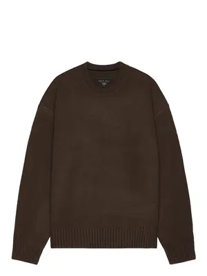 Rag & Bone Clarkson Crew Sweater Slate Brown