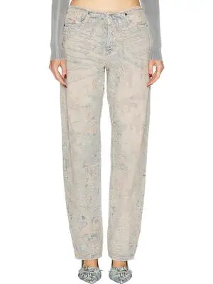 DIESEL Low Rise Straight Leg Jeans - Denim