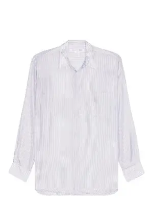 Comme Des Garçons Yarn Dyed Cupra Stripe Shirt In Blue - Stripe 6