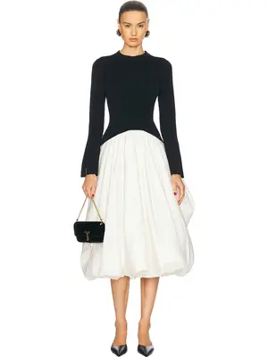 Simkhai SIMKHAI Kenlie Long Sleeve Midi Dress Black Multi