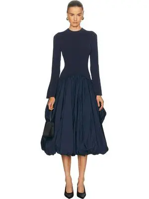 Simkhai SIMKHAI Kenlie Long Sleeve Midi Dress Midnight