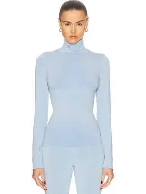Perfect Moment Thermal Roll Neck Top - Bluebird Blue