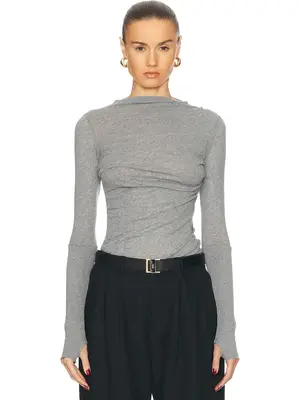 Enza Costa Cashmere Twist Top - Smoke