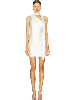 Line & Dot Gloss Scarf Mini Dress - Ivory