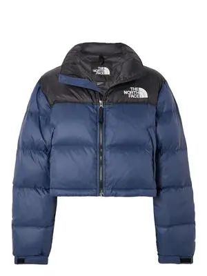 The North Face Nuptse Cropped Quilted Shell Down Jacket - Blue