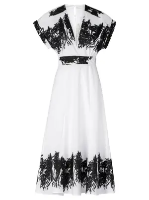 Silvia Tcherassi Laila Embroidered Midi Dress - White