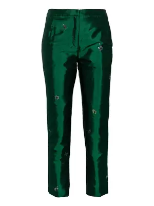 Shiatzy Chen Floral Embroidered Trousers - Green
