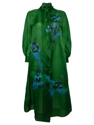 Shiatzy Chen Libre Collection Embroidered Dress - Green