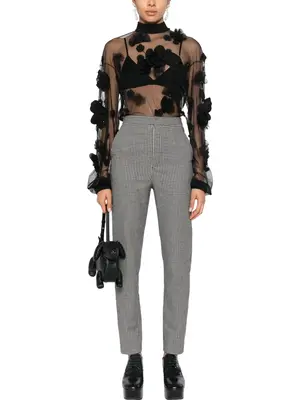 Viktor & Rolf Floral-embroidery Long-sleeve Blouse - Black