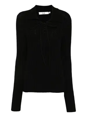 B+AB Lace-up Neck Jumper - Black