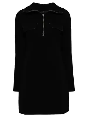 TOUT A COUP Half-zip Mini Dress - Black