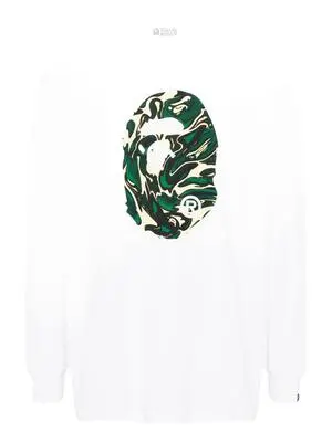 A BATHING APE Marbling Camo Logo T-shirt - White