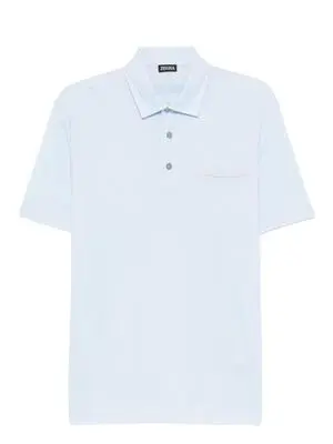 Zegna Cotton Polo Shirt - Blue