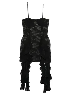 Oseree Volante Mini Dress - Black