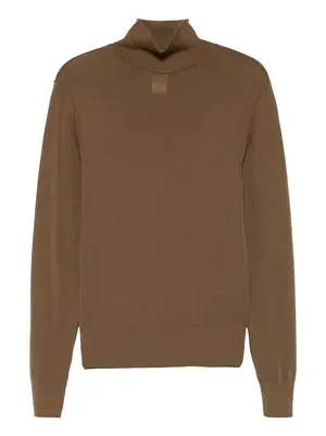 LEMAIRE High-neck Sweater - Brown