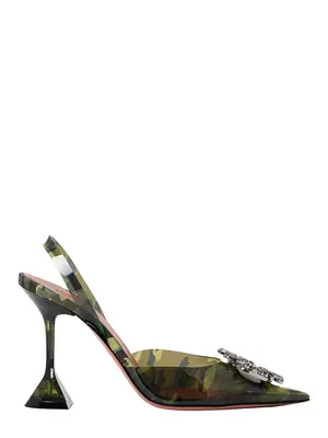 Amina Muaddi 95mm Begum Pumps - Green