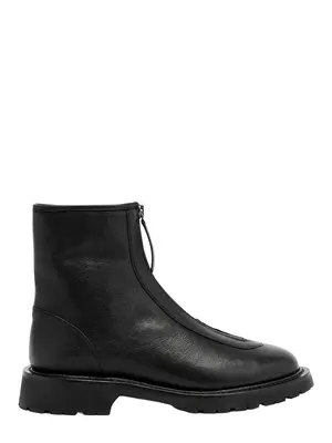 Legres Legres Grained Leather Ankle Boots Black